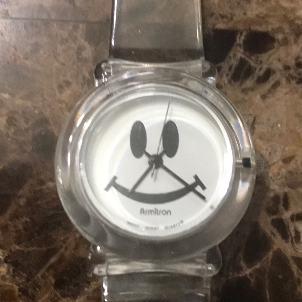 Vintage Armitron Analog Smiley Face Clear Watch. Stil… - Gem